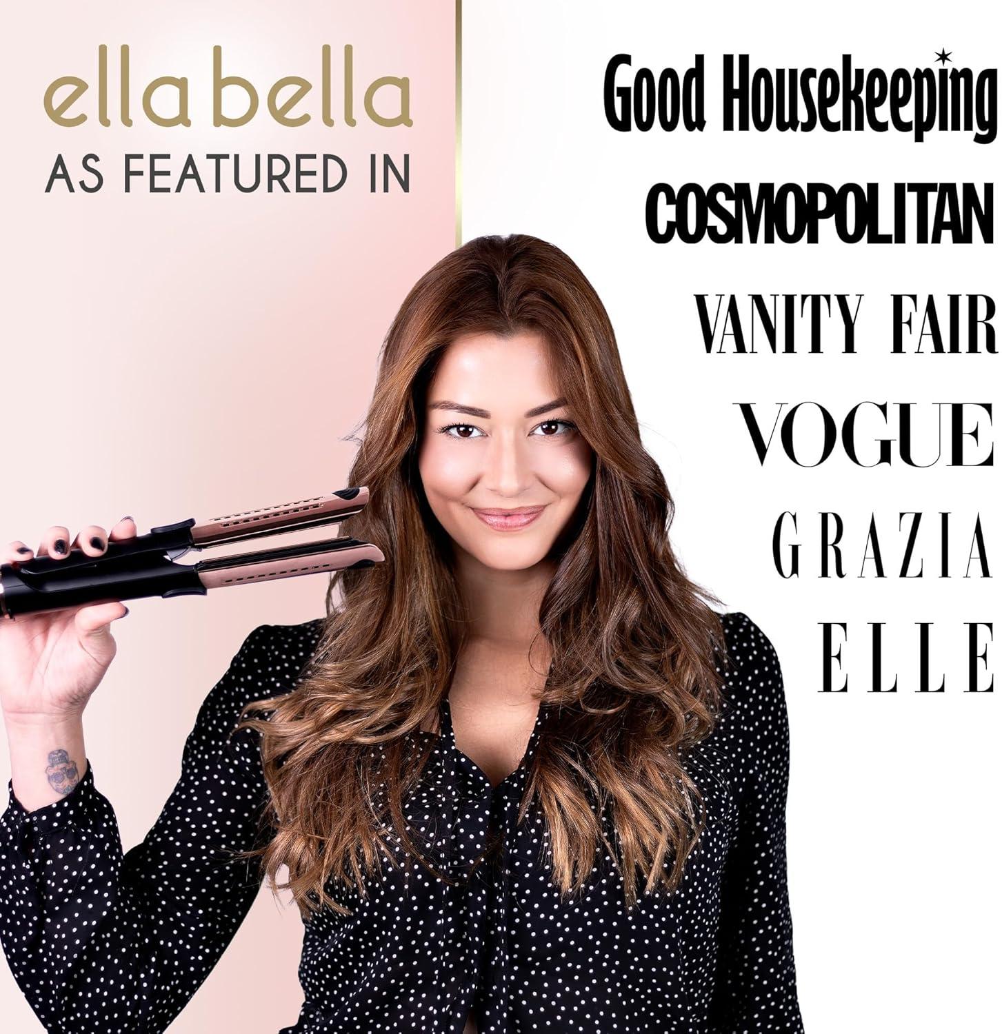 ELLA BELLA® Hair Straightener and Air Curler 2 in 1 • Titanium Flat ...